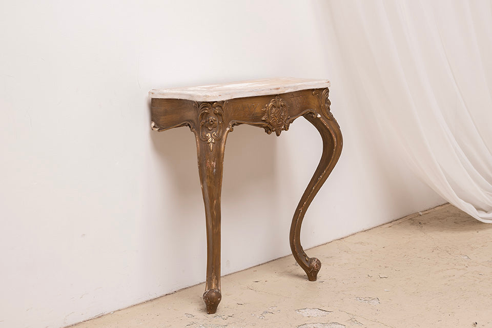 I014 Swedish Rococo Style Console Table with Gold Carb Leg – tefu ...